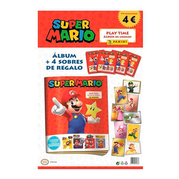 Super Mario Álbum con 4 Sobres | JOGUIBA